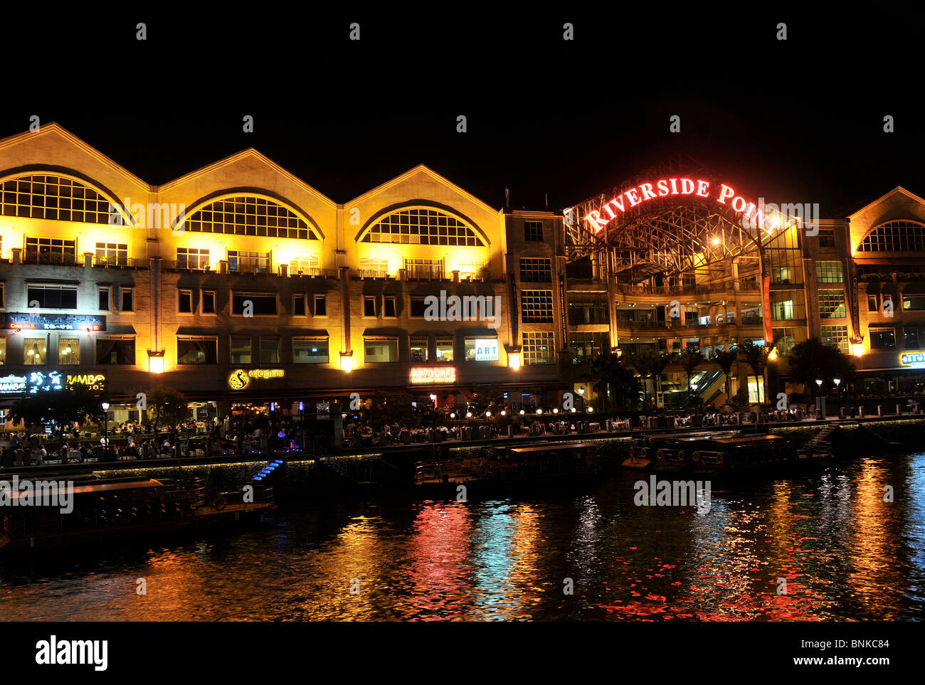 Riverside Point by night, Singapore, Asia Stock Photo - Alamy