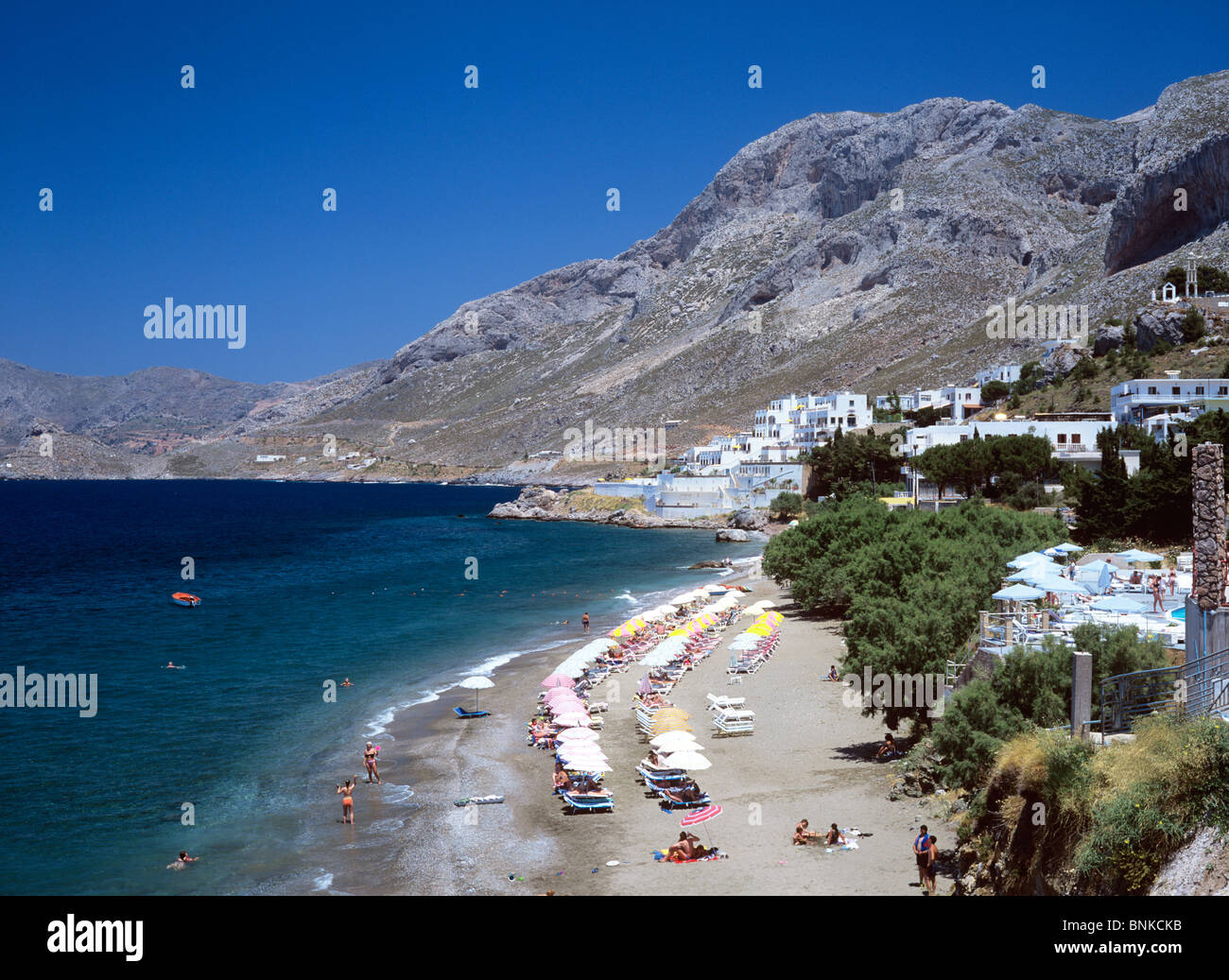 Picturesque view of the beach at the west coast resort of Massouri on ...