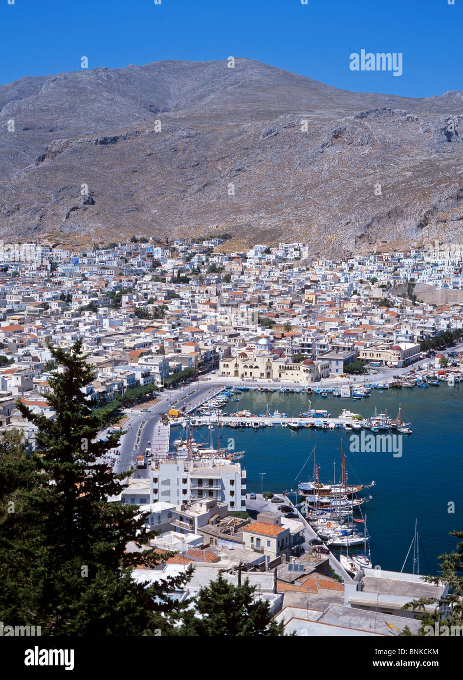 Kalymnos Town (Pothia) - View of the main town and port on the island ...