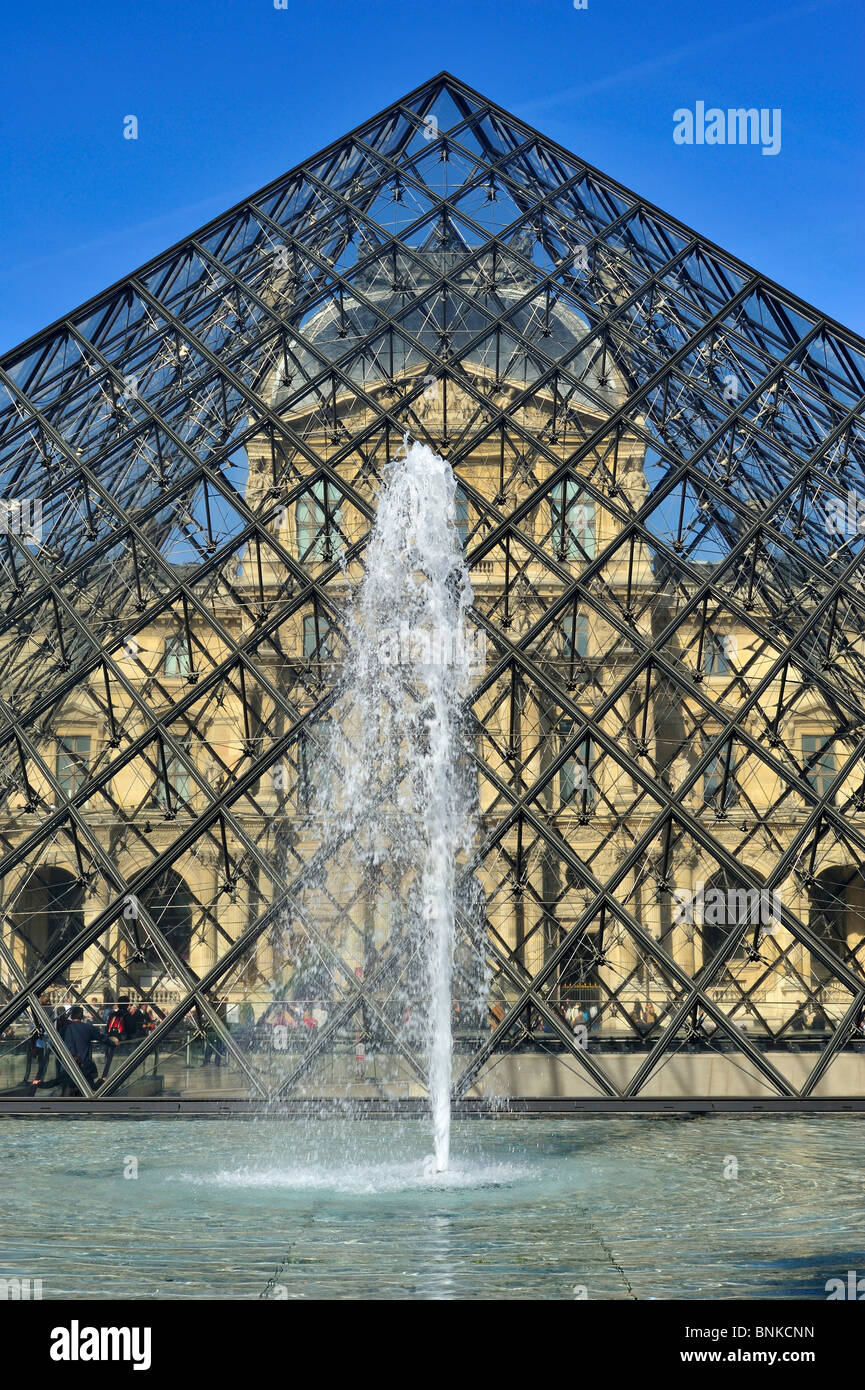 I.M. Pei UNESCO architecture blue sky cour napoleon cour napoleon day ...