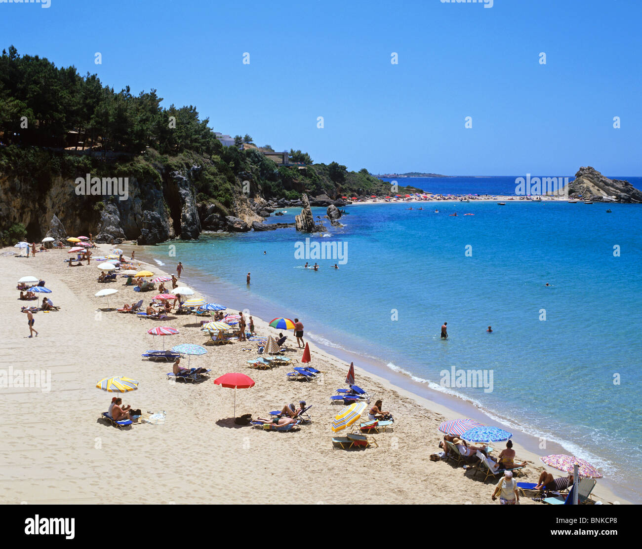 White Rocks Beach at Lassi, the largest holiday resort on Kefalonia ...