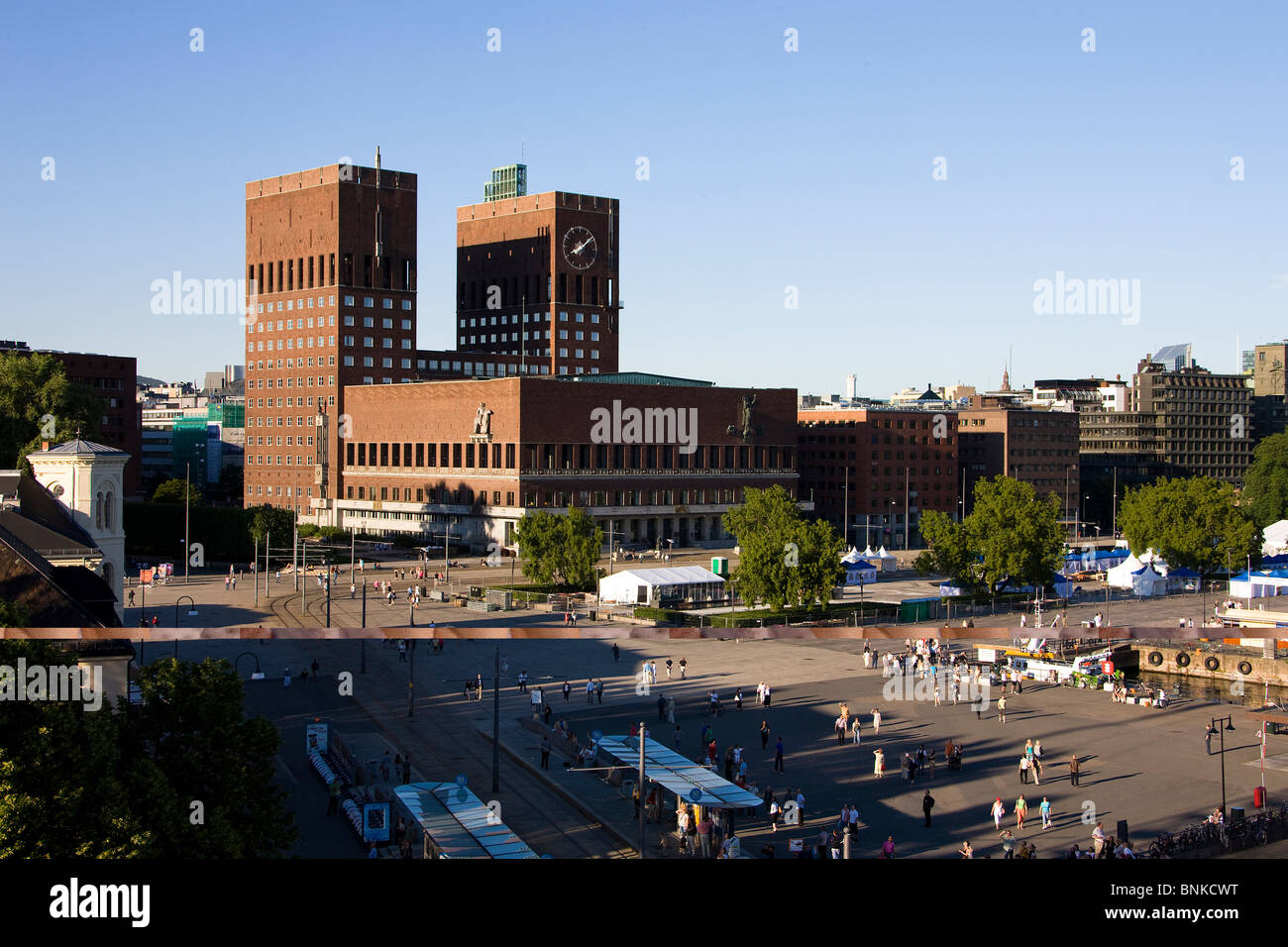 Norway Scandinavia Oslo town city town house city hall building ...
