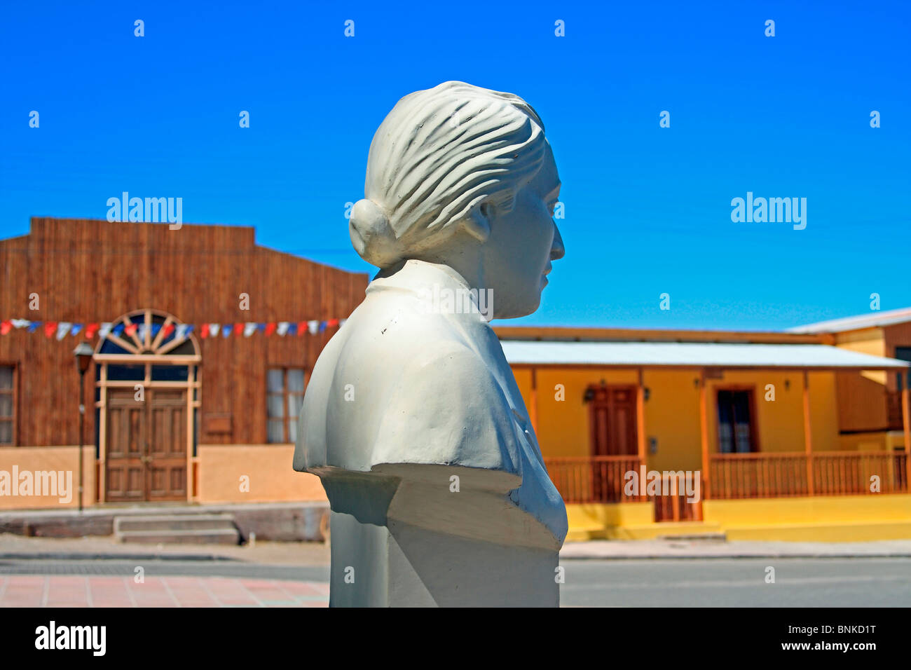 Statue in the village of Matilla, Atacama Desert, northern Chile Stock ...