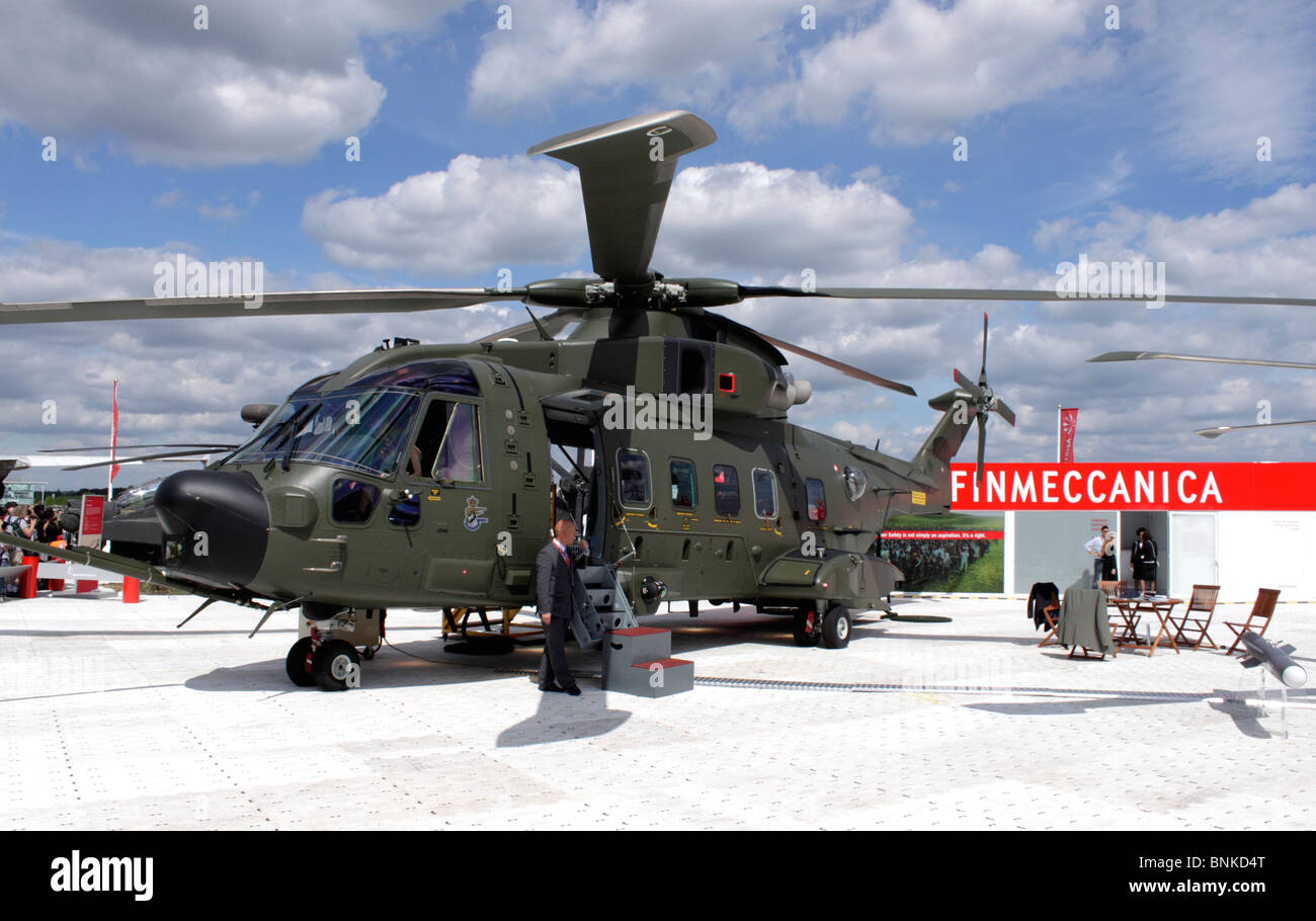 Augusta Westland AW101 Helicopter on display at Farnborough Airshow ...