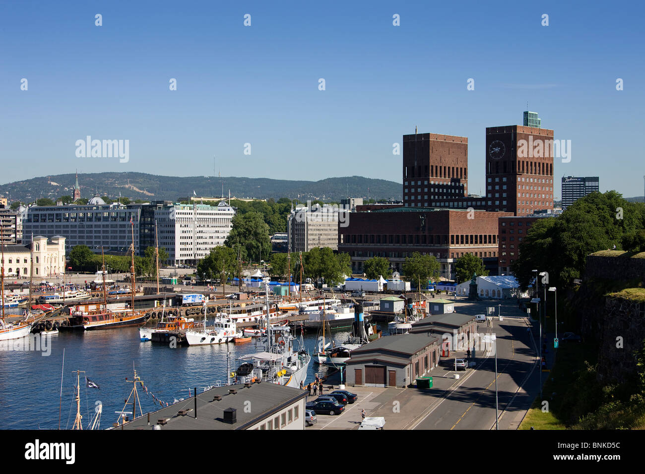 Norway Scandinavia Oslo town city town house city hall building ...