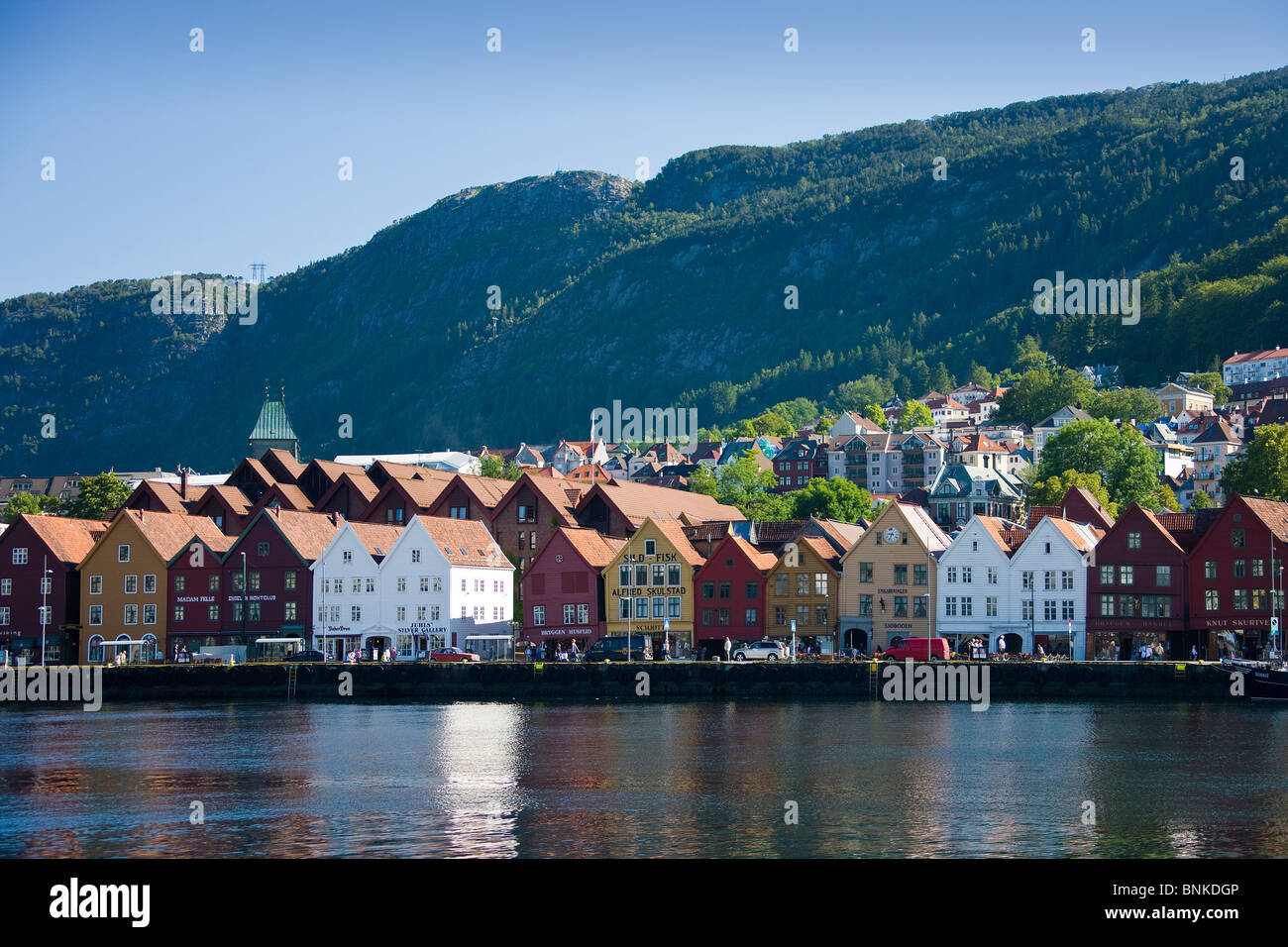 Norway Scandinavia Bergen town city Briggen Bryggen Hanse houses homes ...