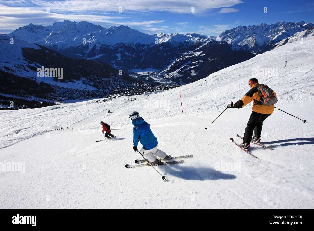 Switzerland Verbier winter sports runway skier mountain mountains ...