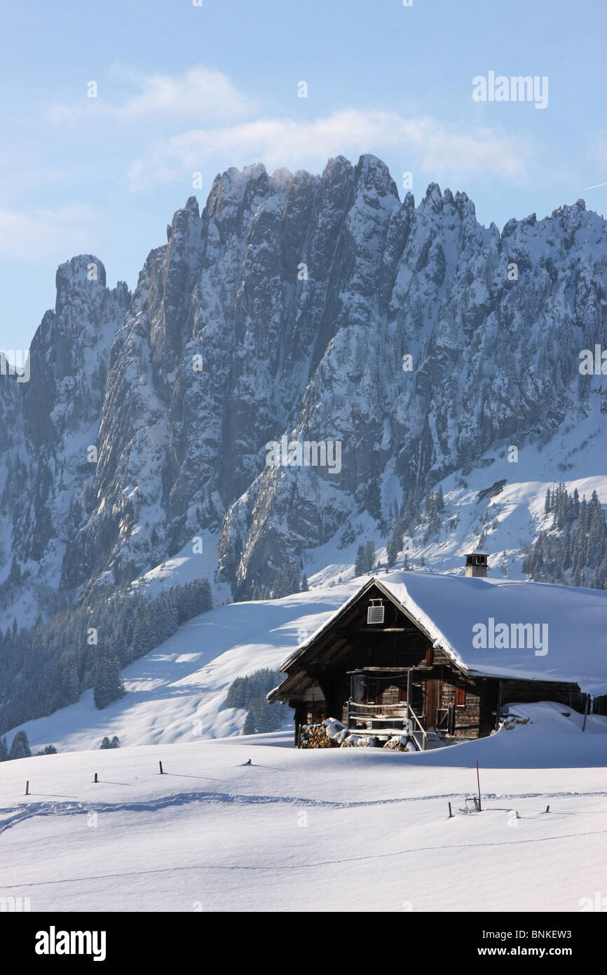 Switzerland scenery hut mountain hut alp hut mountain house Jaunpass ...
