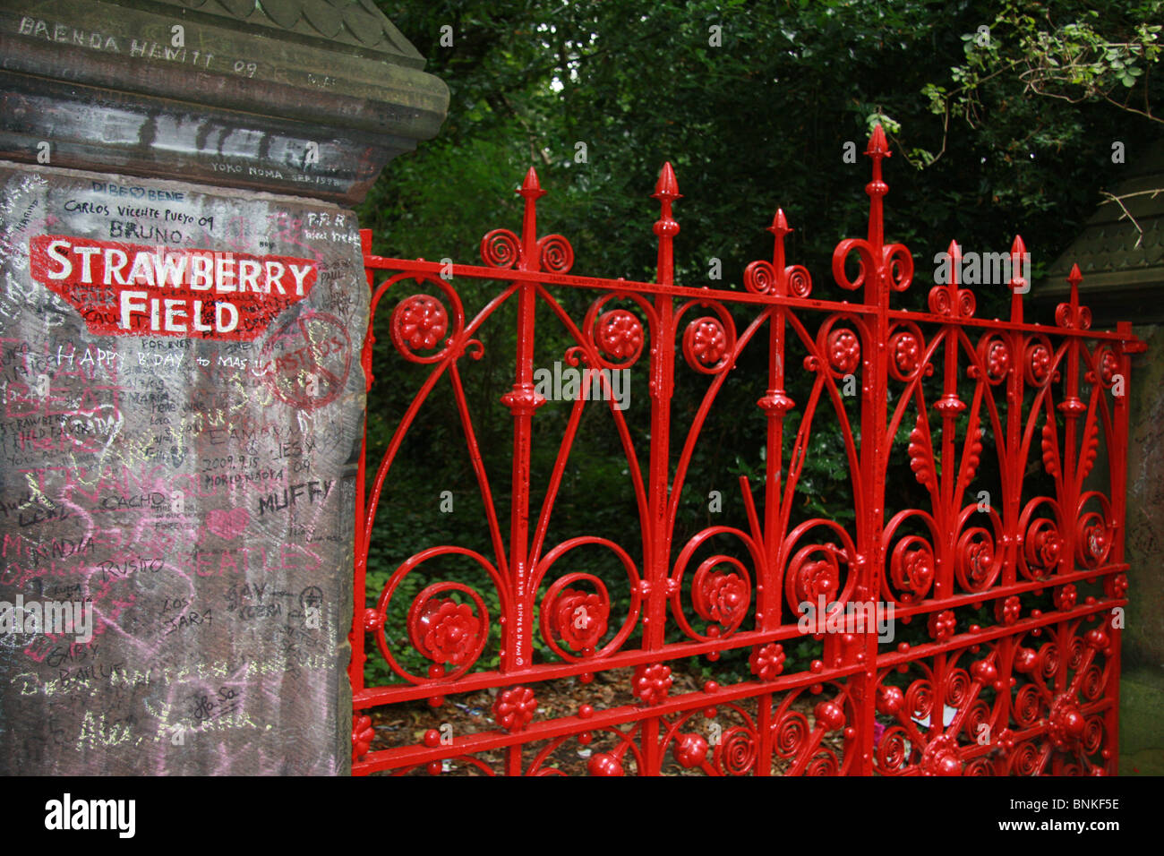 Liverpool England Great Britain the Beatles entrance gate Strawberry ...