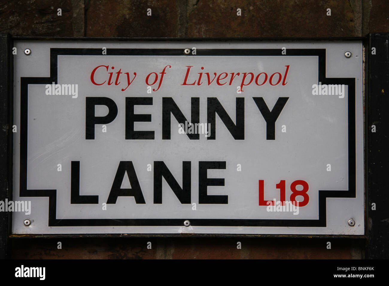 Liverpool England Great Britain the Beatles Penny Lane street sign ...