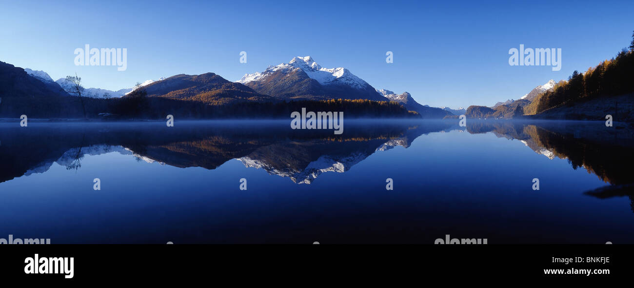 Switzerland scenery lake Sils Engadin mountain lake canton Graubünden ...