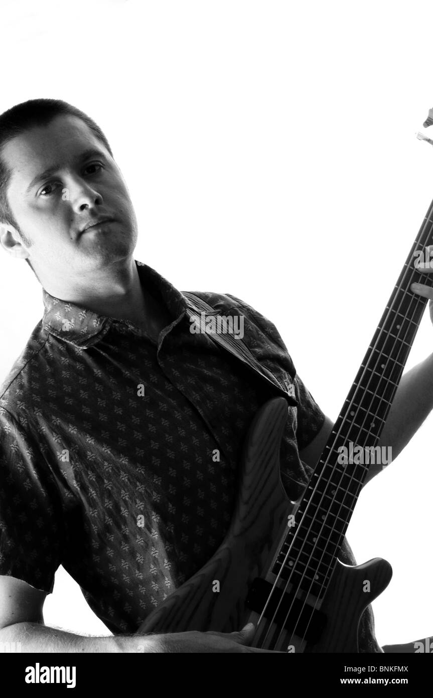 Group playing guitars Black and White Stock Photos & Images - Alamy