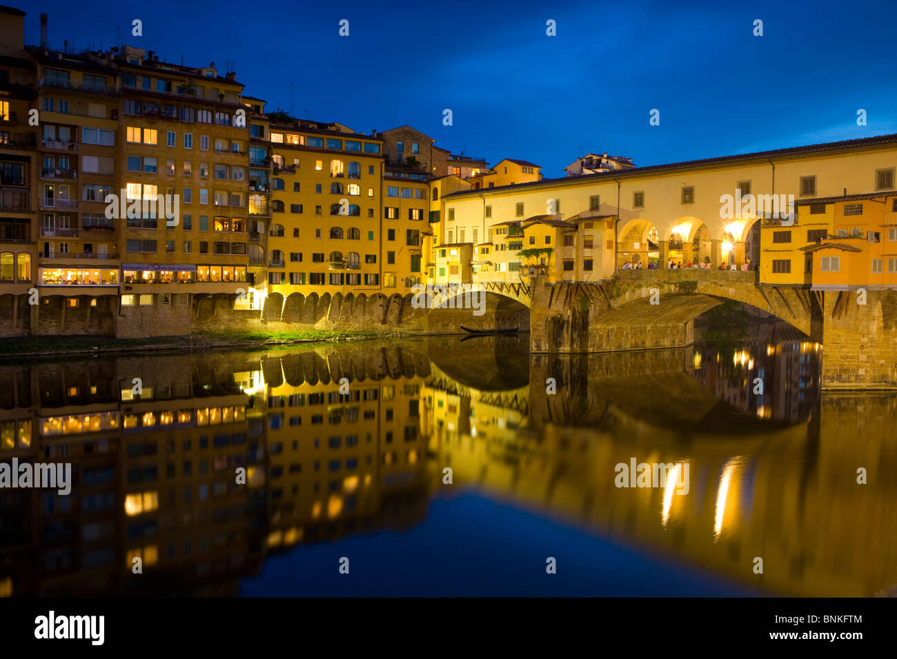 Florence Ponte Vecchio Italy Tuscany town city river flow Arno bridge ...