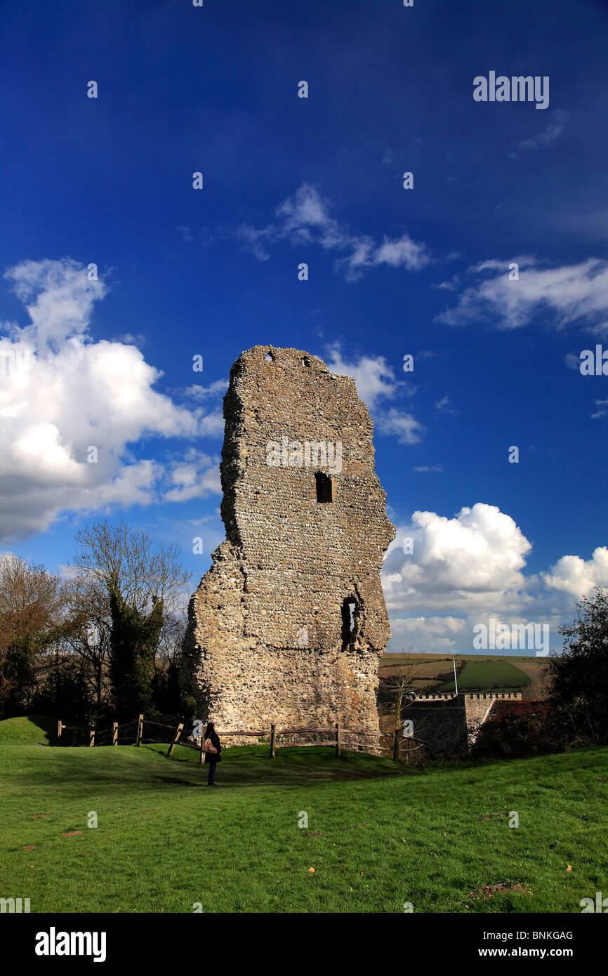 Summer Landscape view Bramber Castle South Downs National Park Sussex ...
