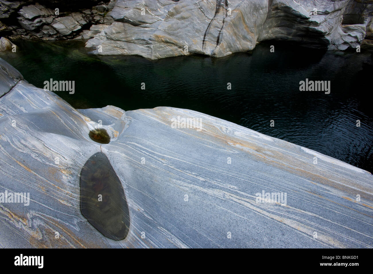 Ponte Brolla Switzerland canton Ticino valley of Maggia Maggia rock ...