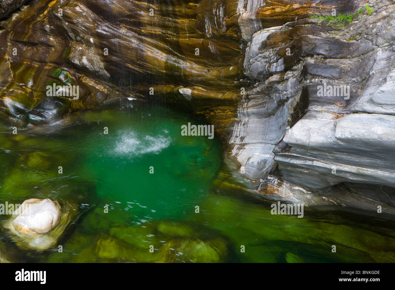 Ponte Brolla Switzerland canton Ticino valley of Maggia Maggia rock ...