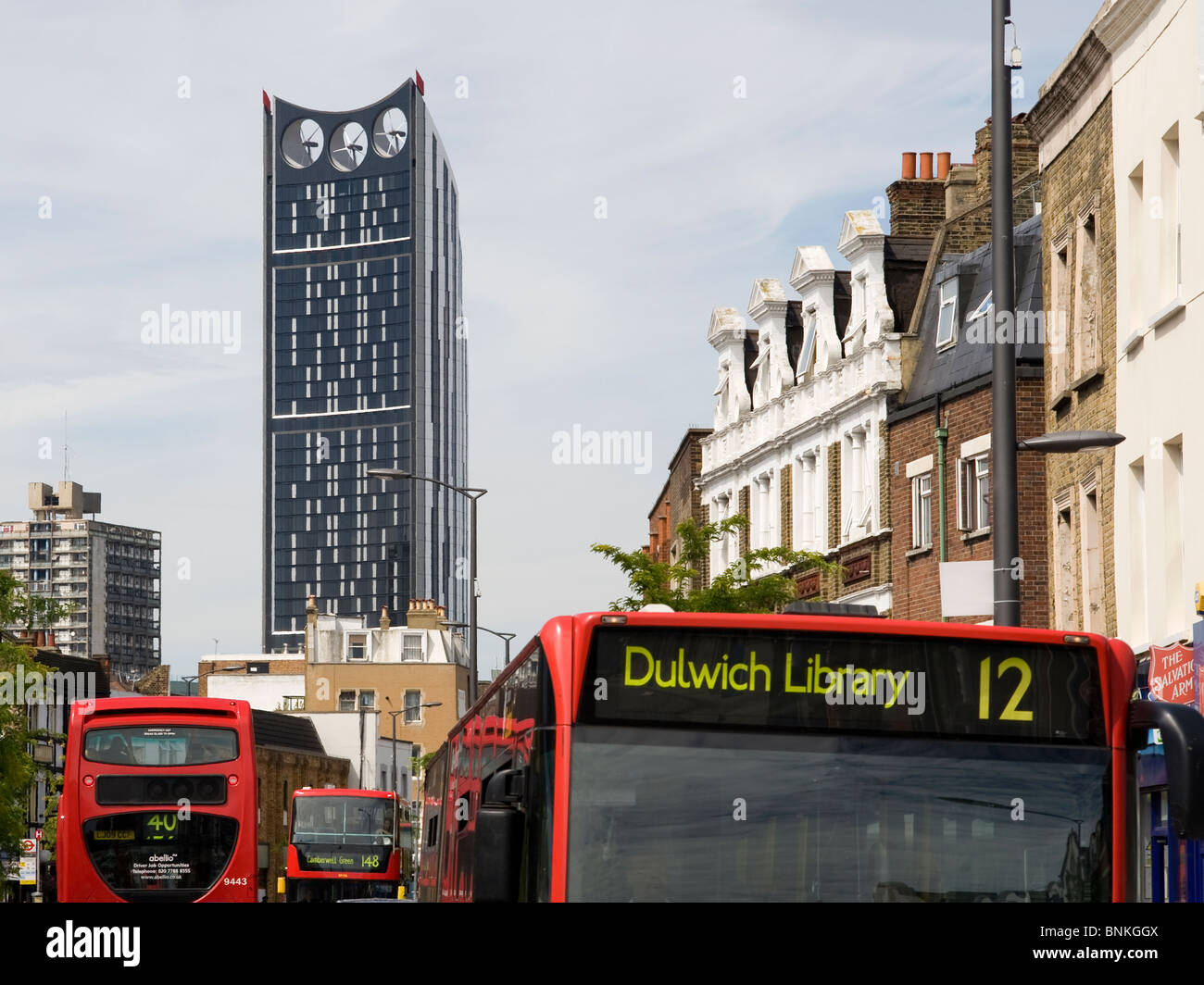 Walworth Road with the Strata Tower in the background Stock Photo - Alamy