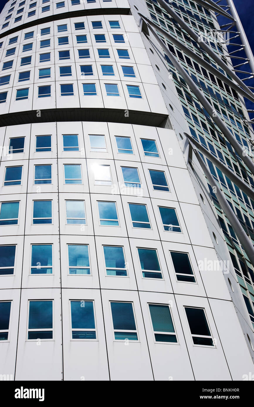 Architecture moulder block of flats high-rise building facade window ...