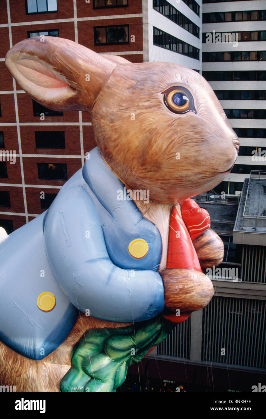 Pater Rabbit Balloon, Macy's Thanksgiving Day Parade, NYC Stock Photo ...