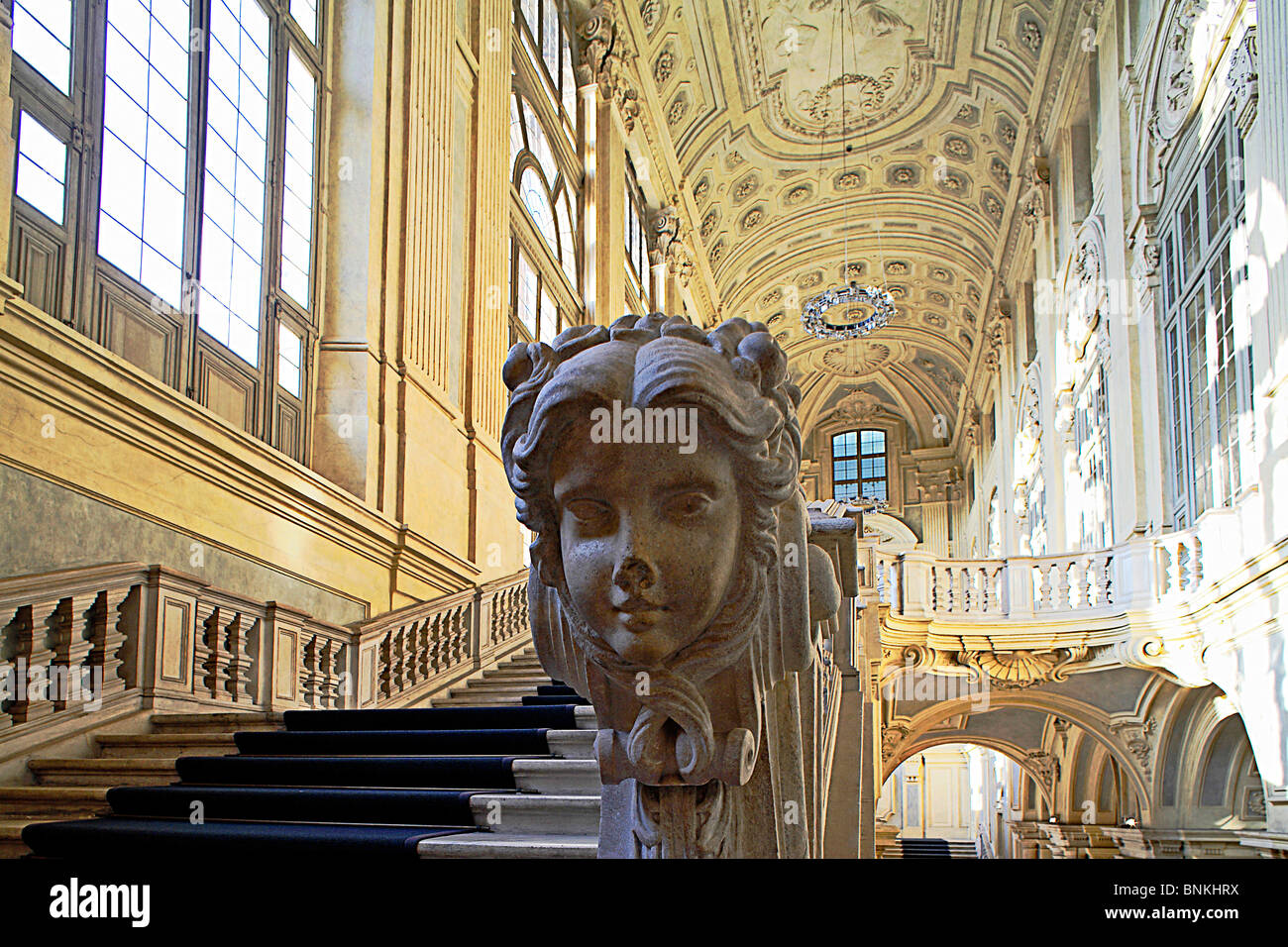 Italy Torino Turin Palazzo Madama pianerottolo inside stairs decks ...
