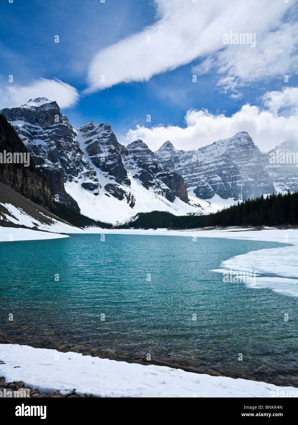 Moraine Lake at 1885m elevation and the Valley of Ten Peaks in Banff ...