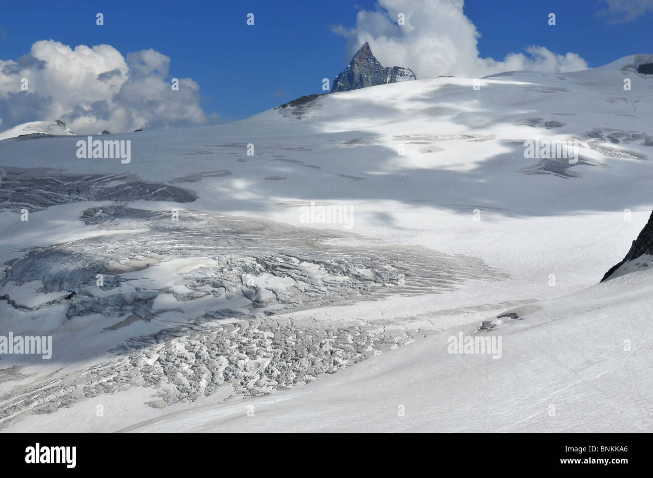 Glacier ice mountain Alps alpine summit peak global warming ...