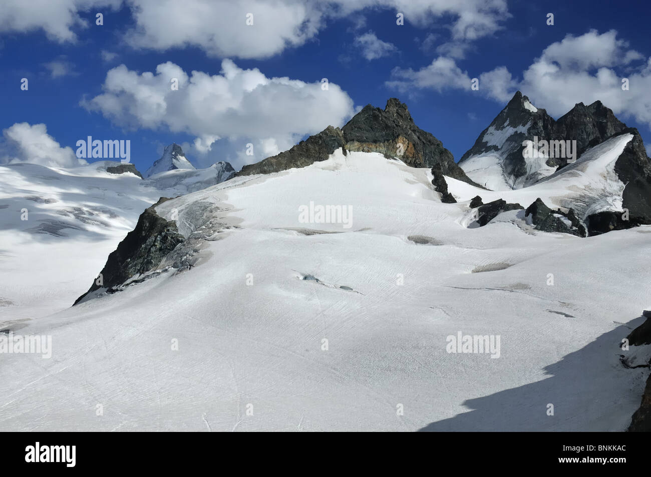 Glacier ice mountain Alps alpine summit peak global warming ...