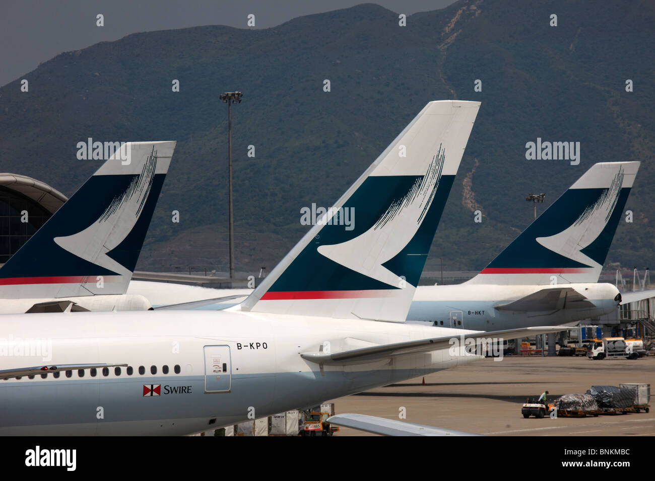 Cathay pacific jet airplane tails hi-res stock photography and images ...