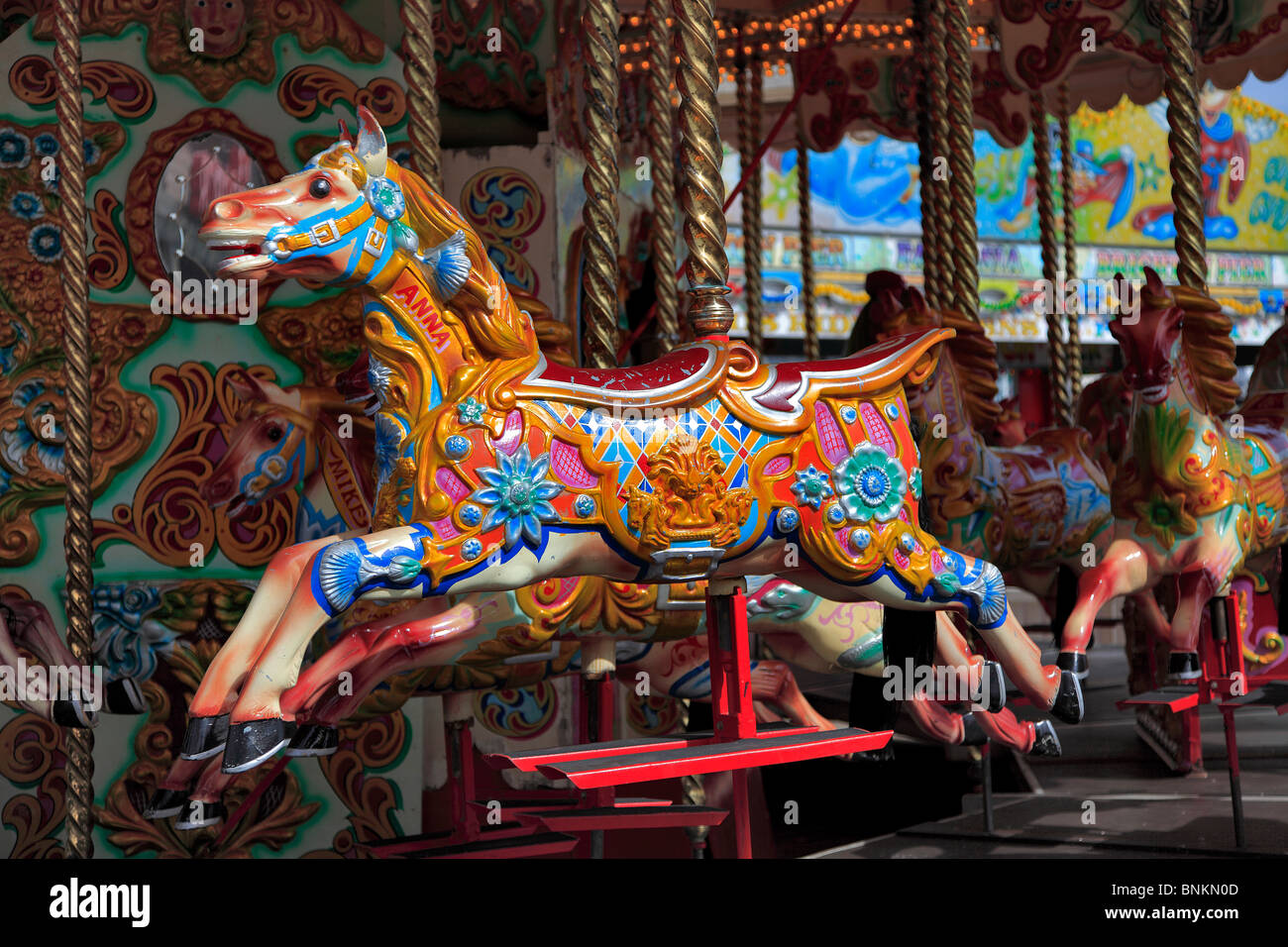 Spinning Fairground Carousel Horse Brighton City Victorian Palace Pier ...
