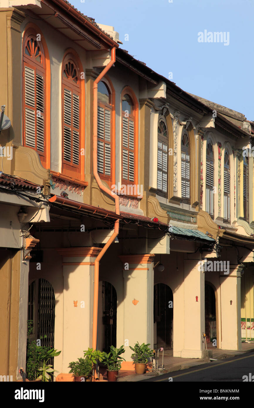 Malaysia, Melaka, Malacca, typical peranakan houses, traditional ...
