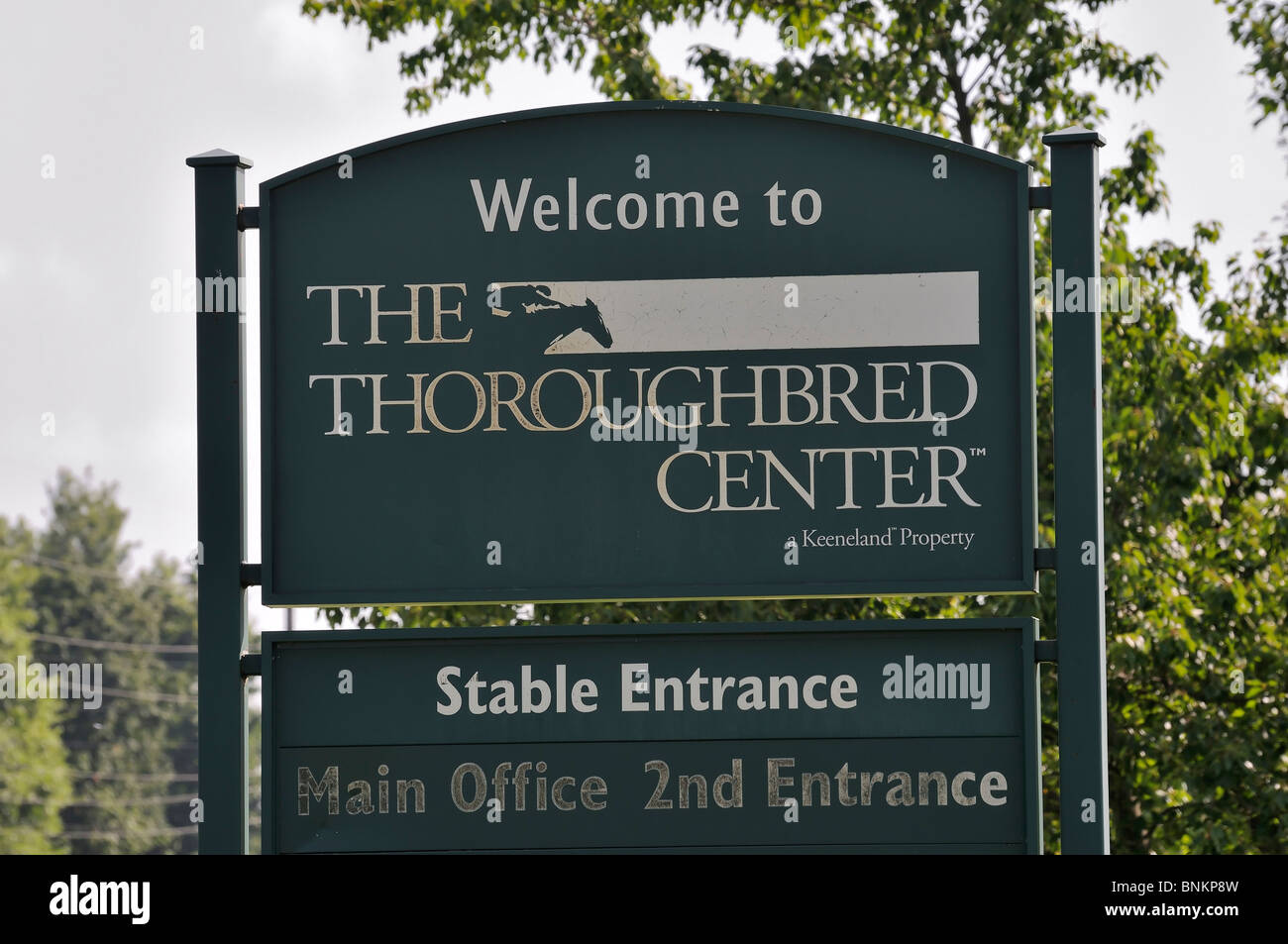 Entrance sign to The Thoroughbred Center, a Thoroughbred training ...