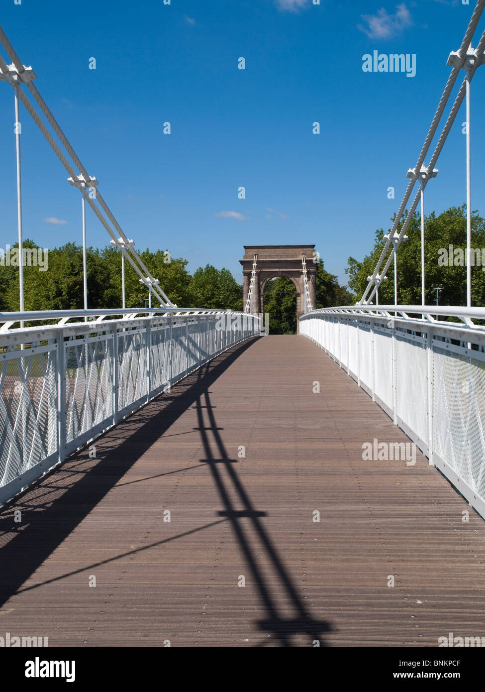 The Wilford Suspension Bridge over the River Trent at Victoria ...