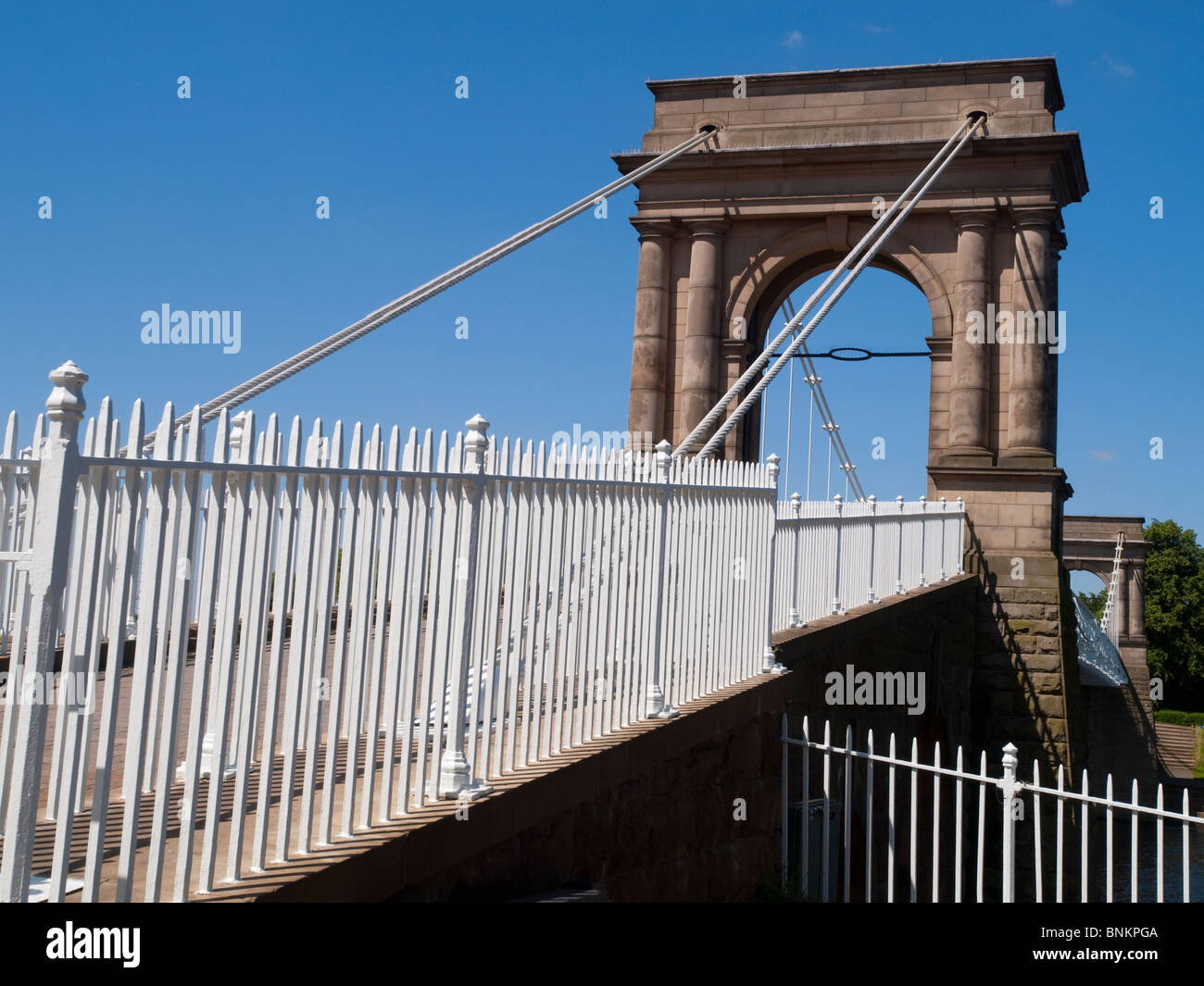 The Wilford Suspension Bridge over the River Trent at Victoria ...