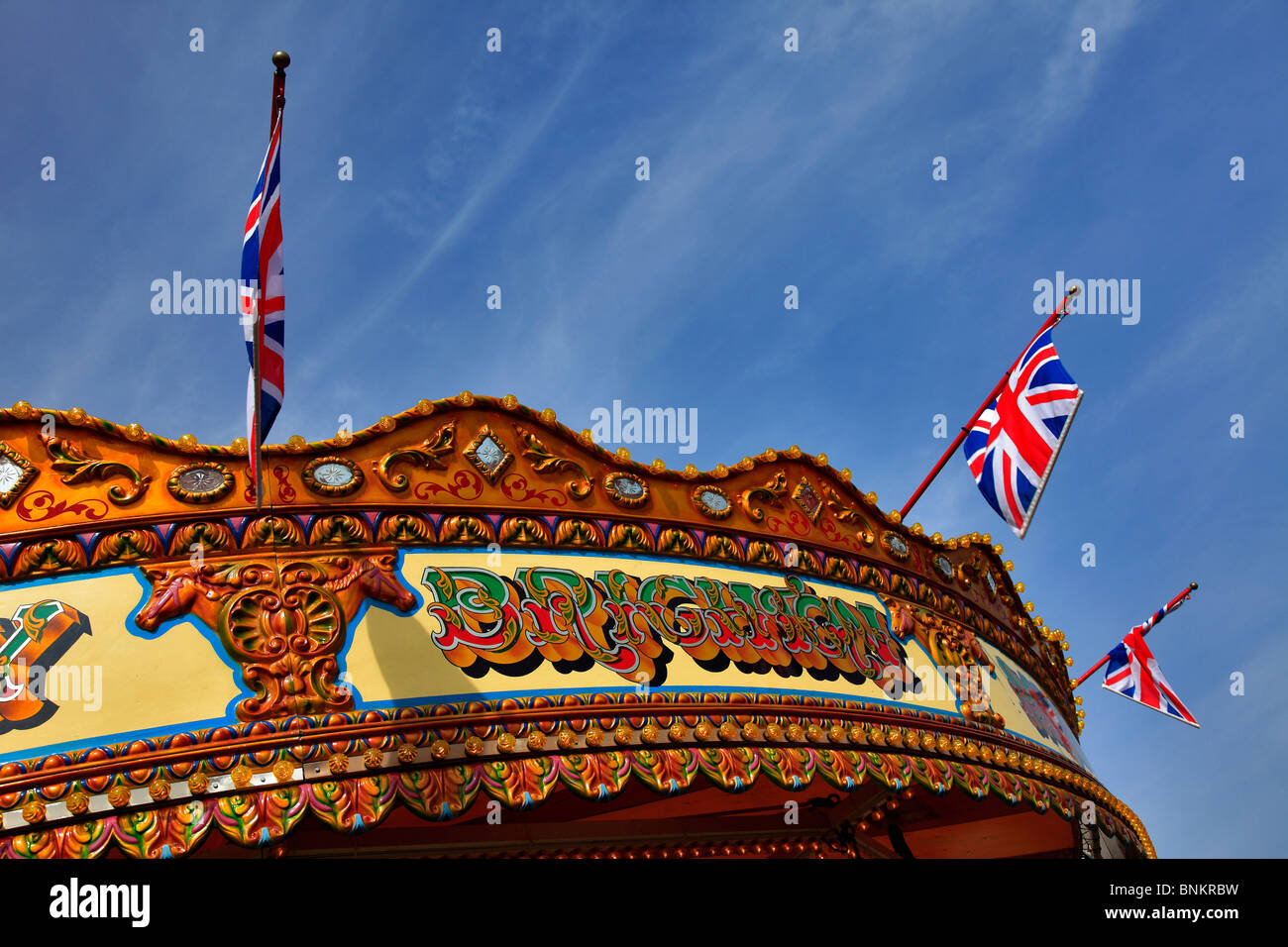 Spinning Fairground Carousel Brighton City Victorian Palace Pier East ...