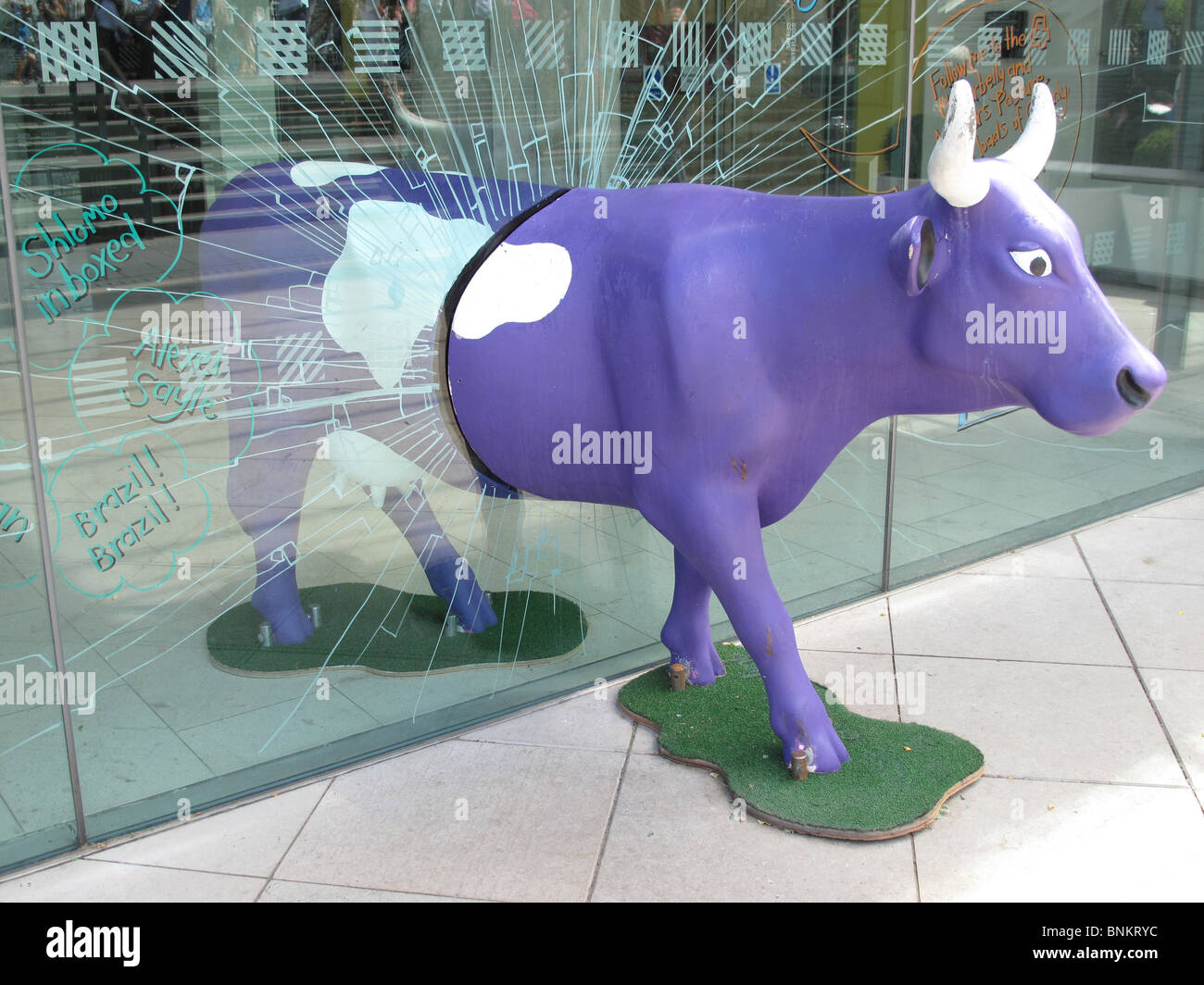 E4 Udderbelly venue Southbank Cow Stock Photo - Alamy