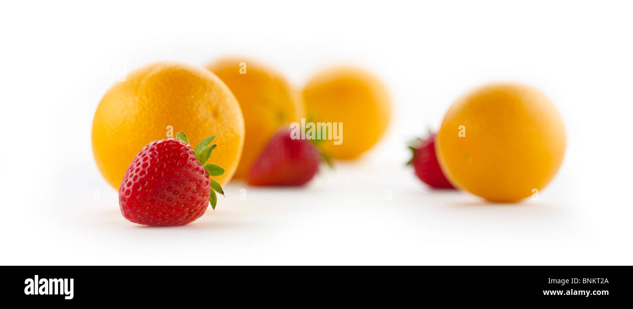 Strawberry and Orange fruit Stock Photo - Alamy