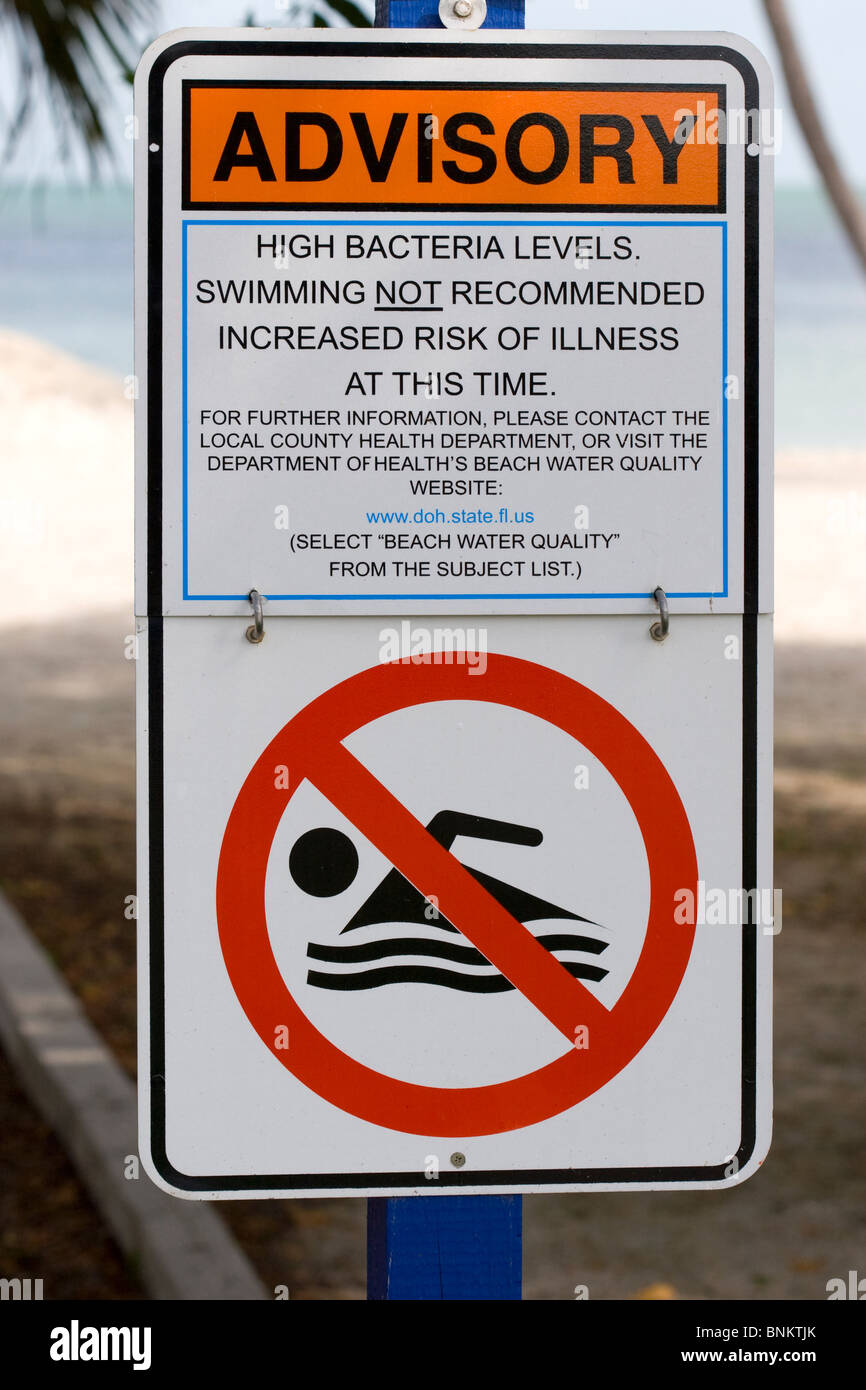 Beach warning sign pollution hi-res stock photography and images - Alamy
