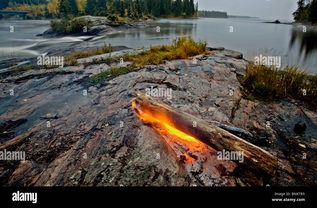 Fire on Rock Northern Canada Stock Photo - Alamy