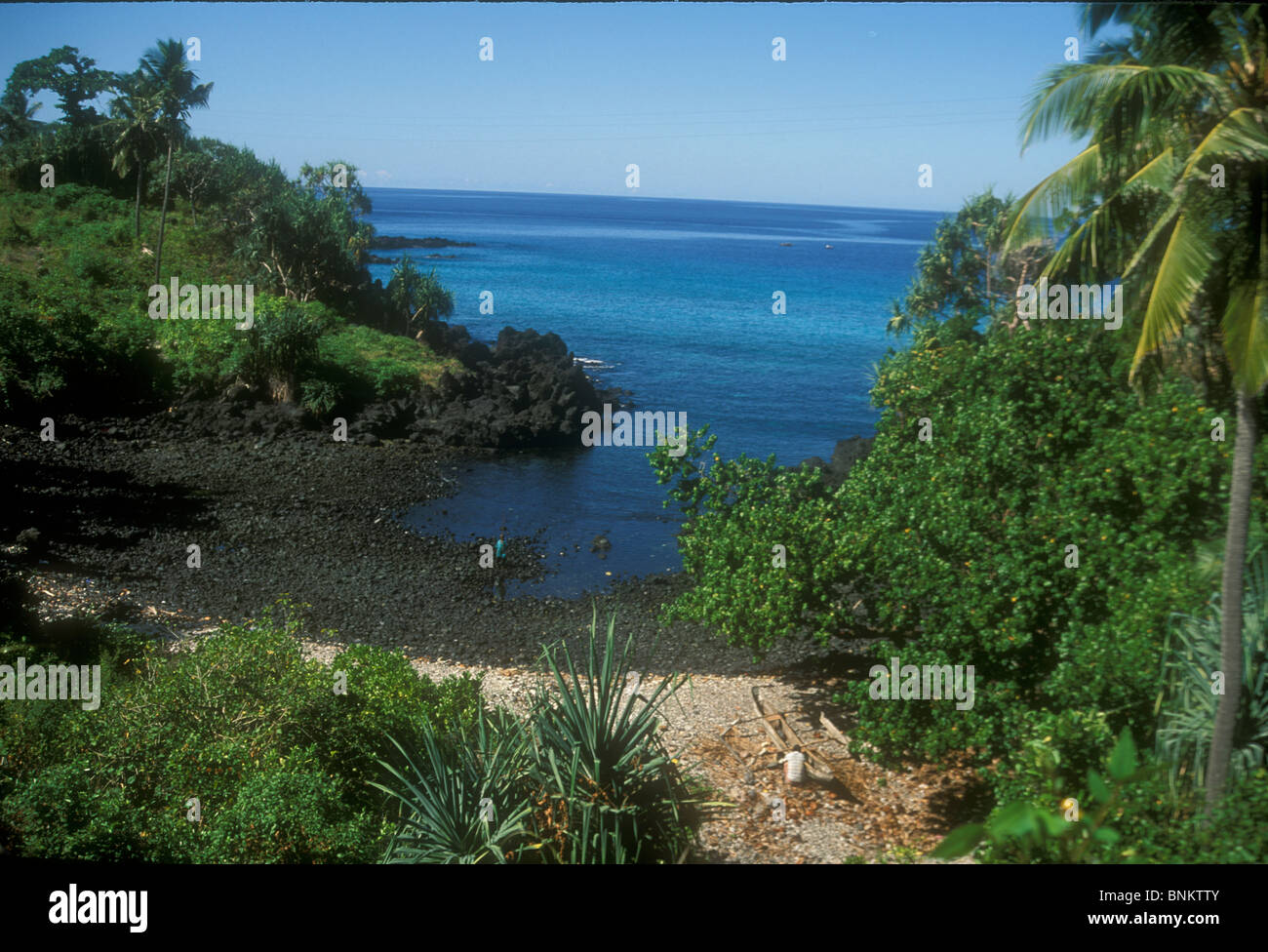 Volcanic west coast of Grand Comore island in the Indian Ocean Stock ...