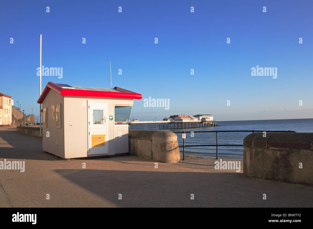 Lifeguard hut on the east promenade at Cromer, Norfolk, England, United ...