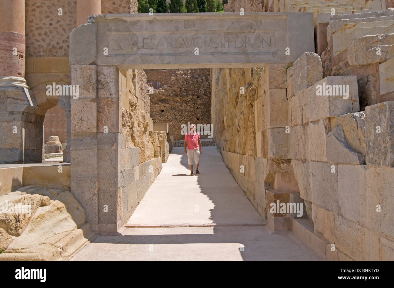 The Roman Theatre of Carthago Nova and Cathedral ruins of Cartagena in ...
