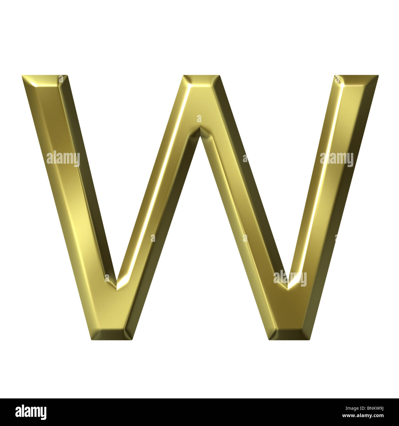 3d golden letter w Stock Photo - Alamy