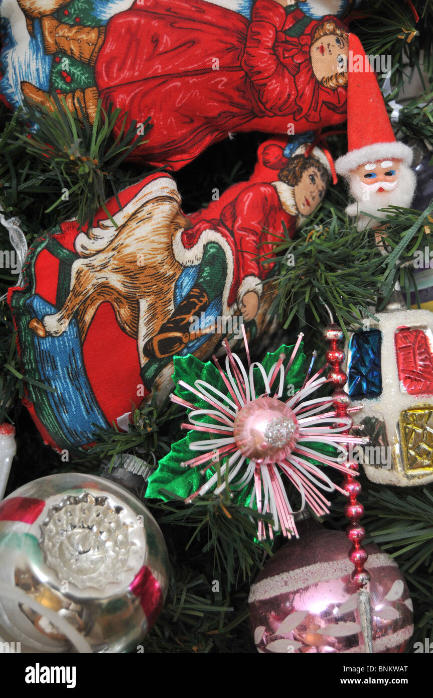 Random christmas assortment background on reif Stock Photo - Alamy