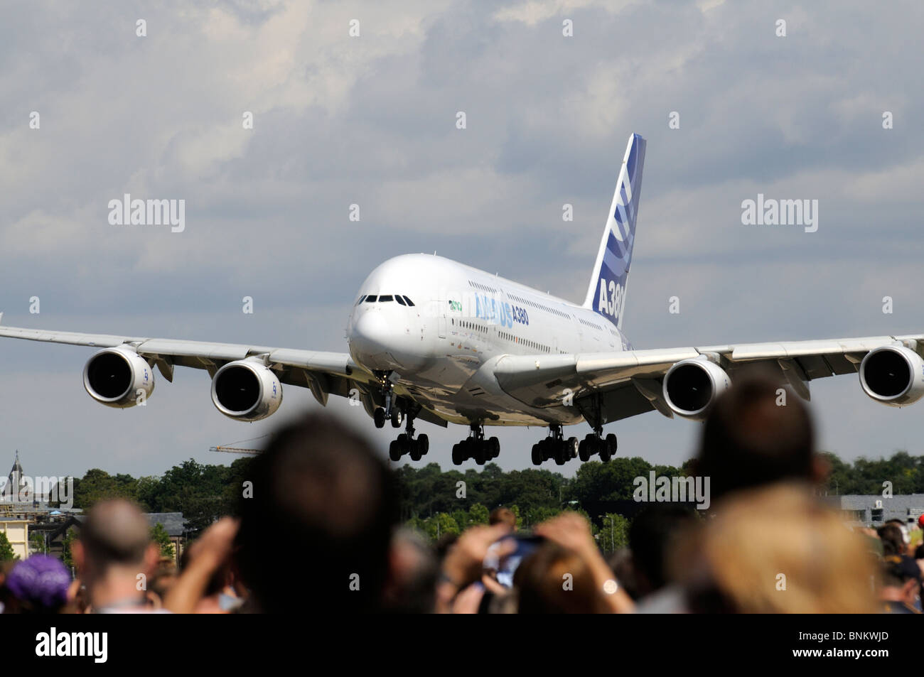 A380 Airbus a four engine double deck passenger aircraft about to land ...