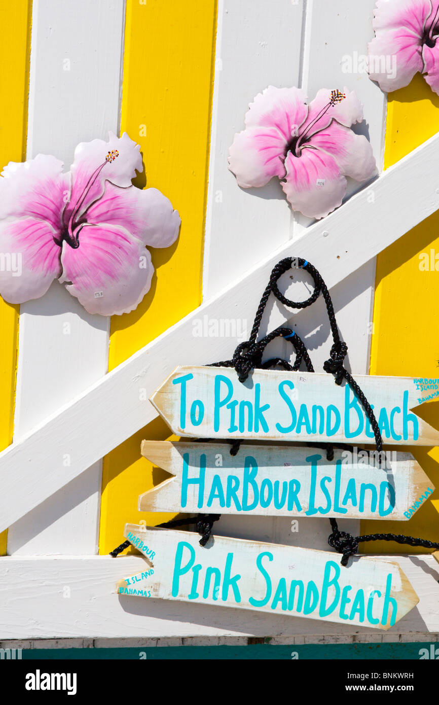 The door of Dilly Dally souvenir store, Harbour Island, Bahamas Stock ...