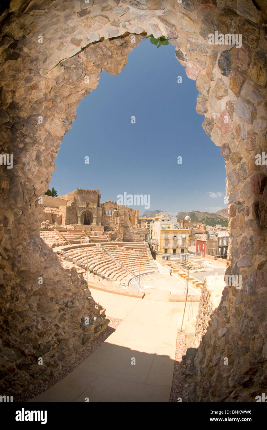 The Roman Theatre of Carthago Nova and Cathedral ruins of Cartagena in ...