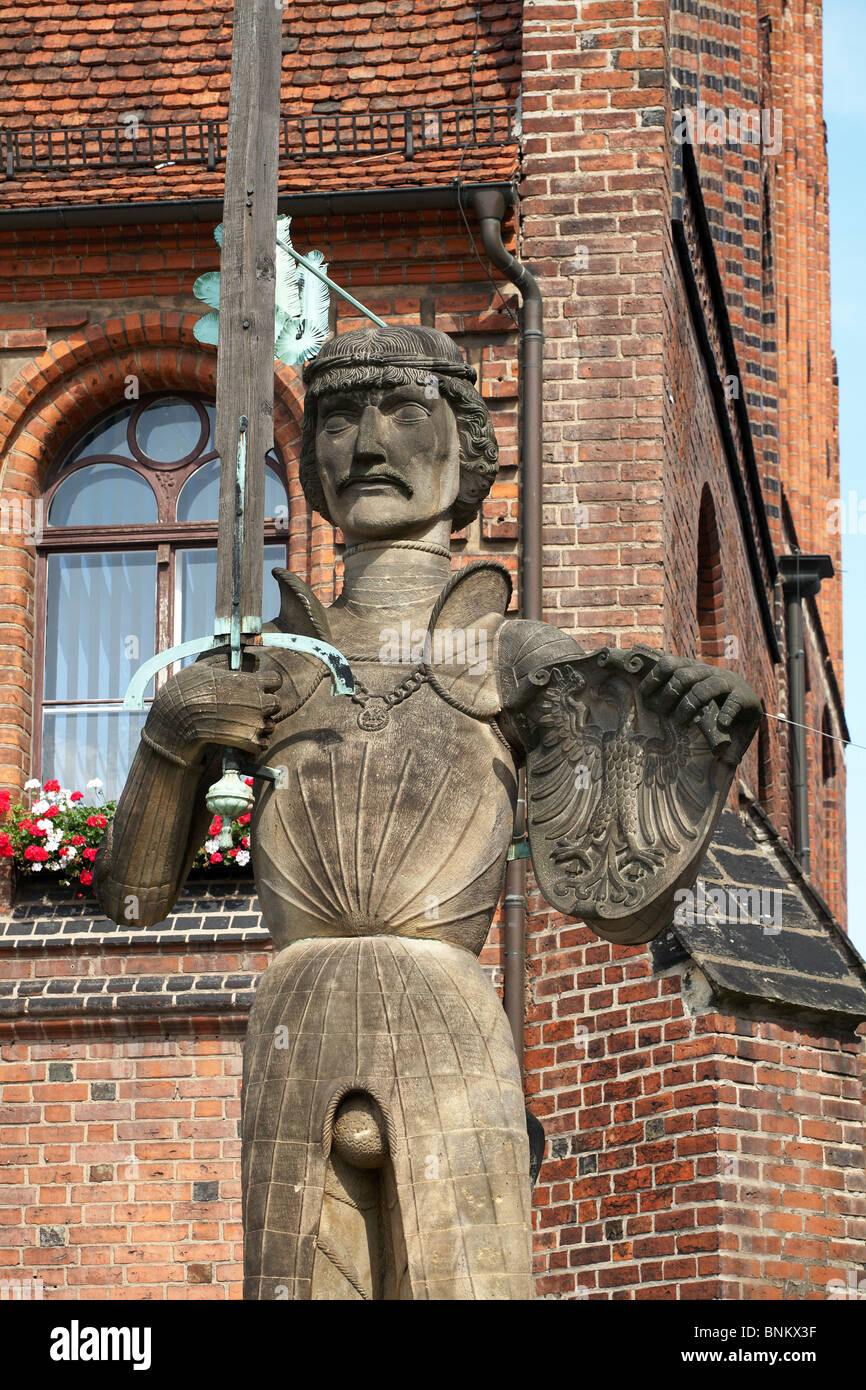 The statue of Roland in front of the town hall, Stendal, Germany Stock ...