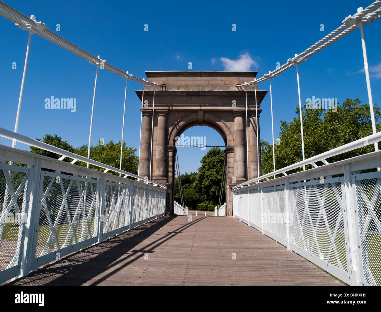 The Wilford Suspension Bridge over the River Trent at Victoria ...