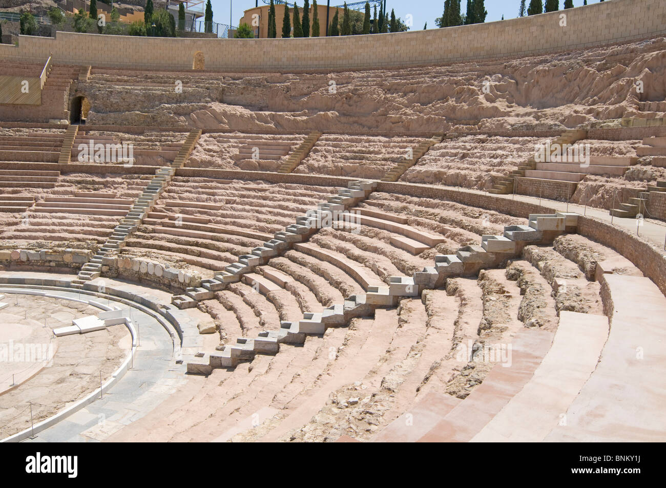 The Roman Theatre of Carthago Nova and Cathedral ruins of Cartagena in ...