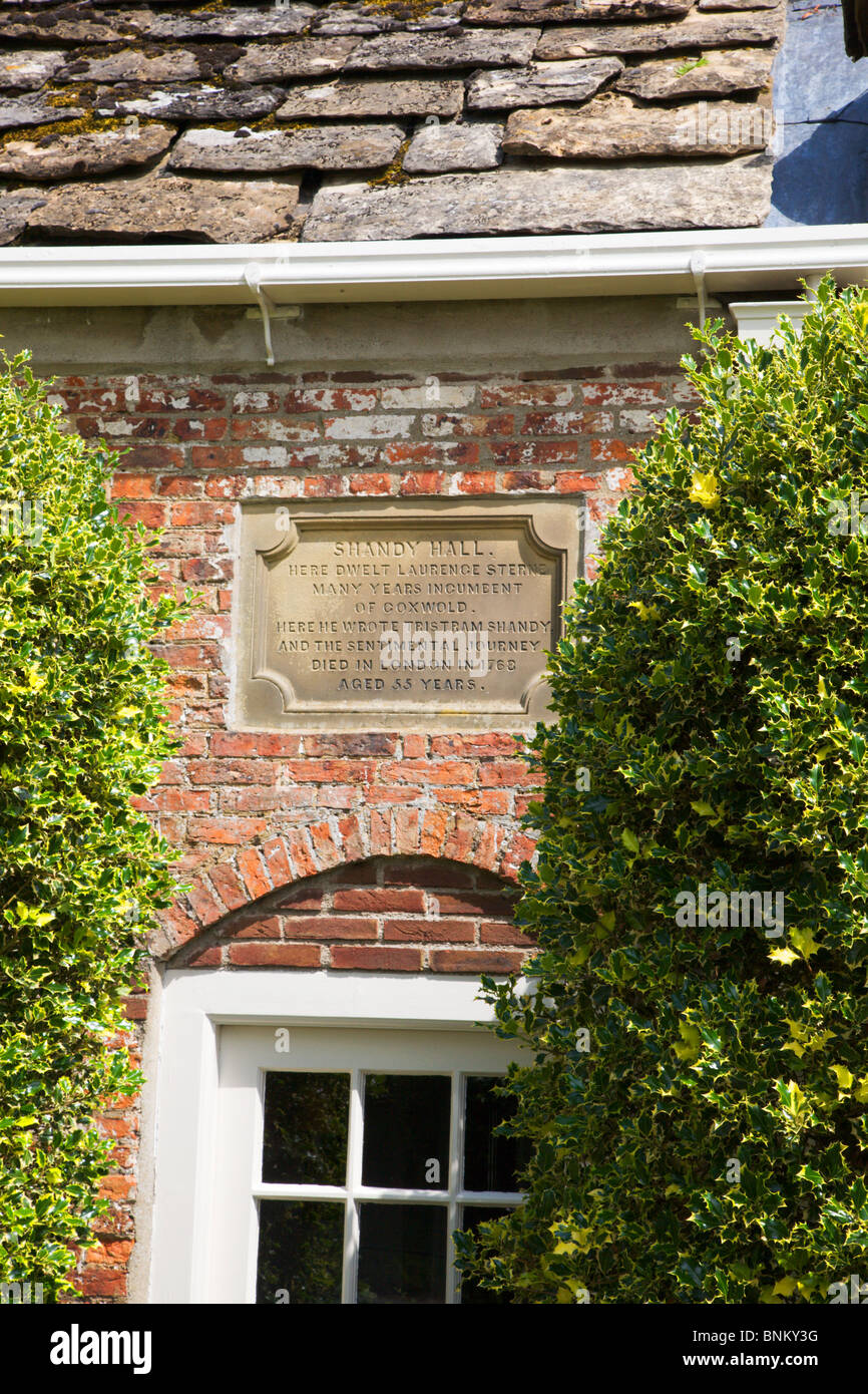 Laurence Sterne Plaque at Shandy Hall Coxwold North Yorkshire England ...